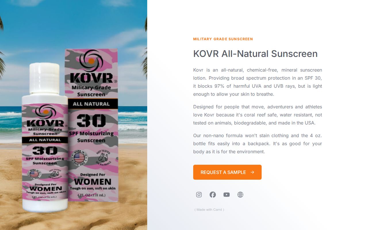 Get Free KOVR Sunscreen Samples – Ultimate Sun Protection for Active ...